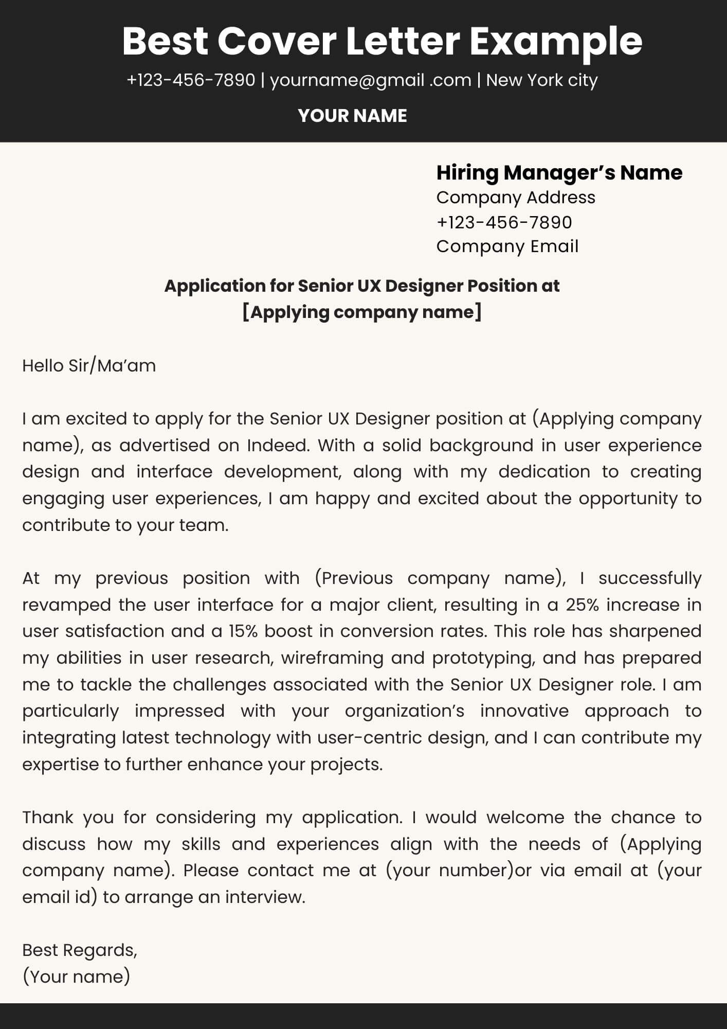 20+ Best Cover Letter Examples in 2025 (Templates + Samples)