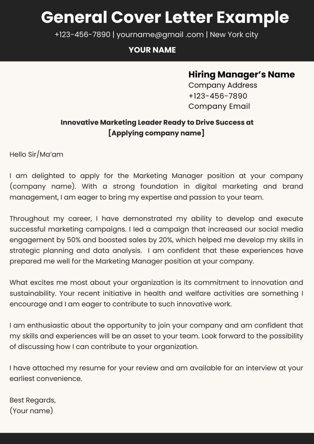 20+ Best Cover Letter Examples in 2025 (Templates + Samples)